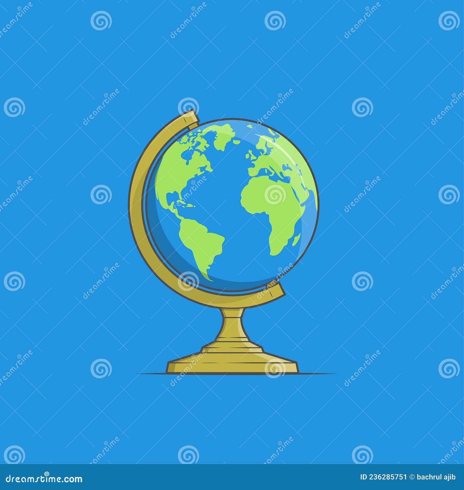 Blue Globe To Learn Geography Stock Illustration - Illustration of ...