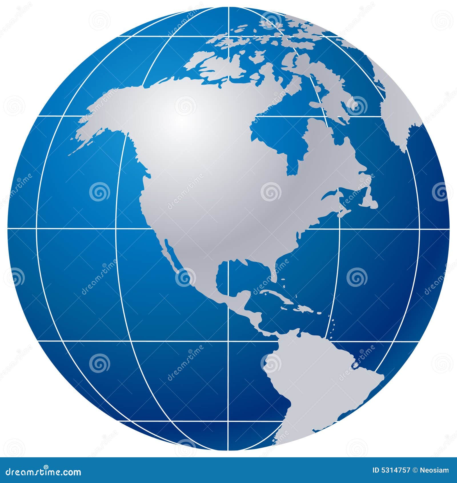 Blue globe on white stock vector. Illustration of graphic - 5314757