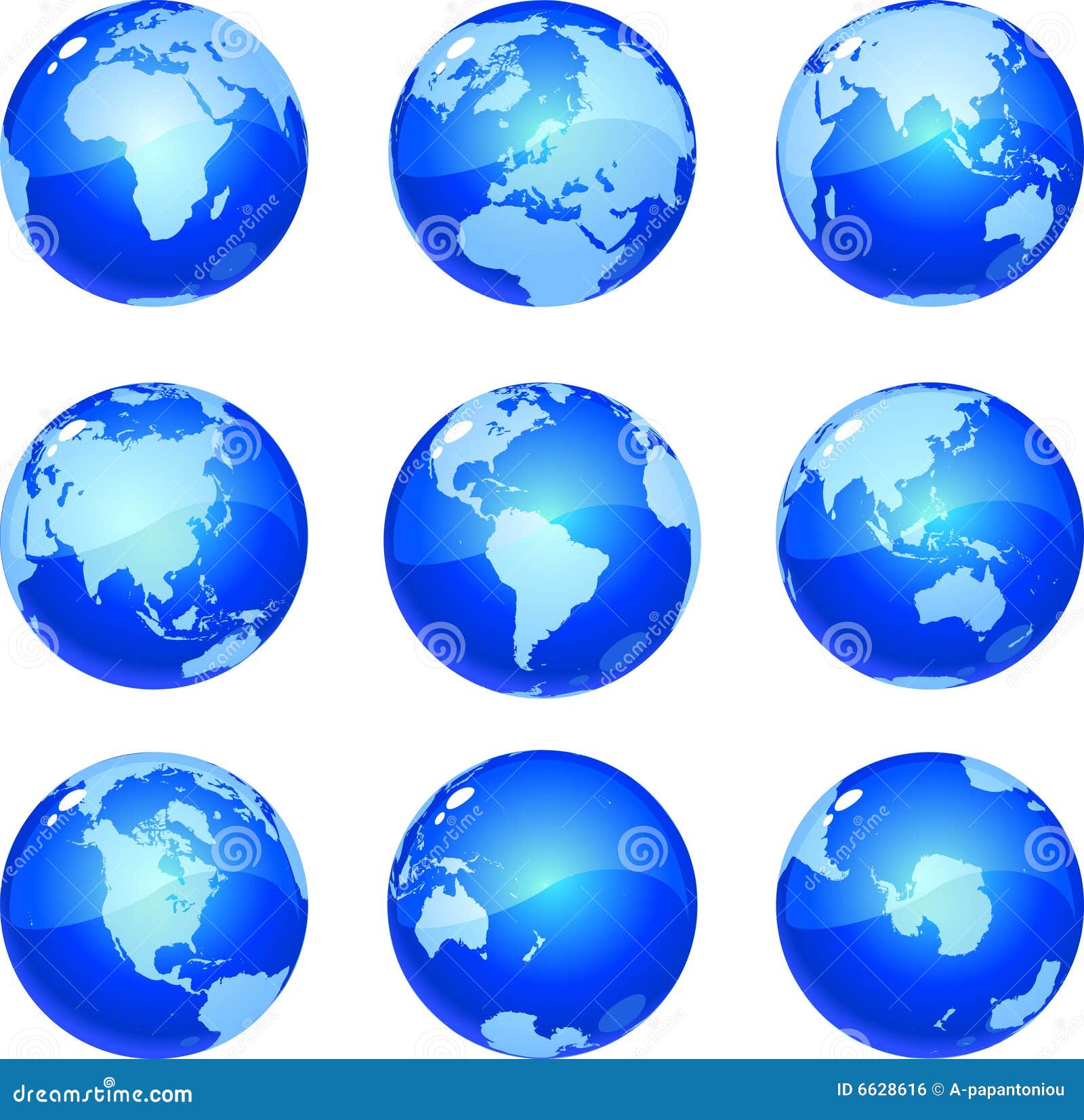 Blue Globes stock vector. Illustration of communications - 6628616