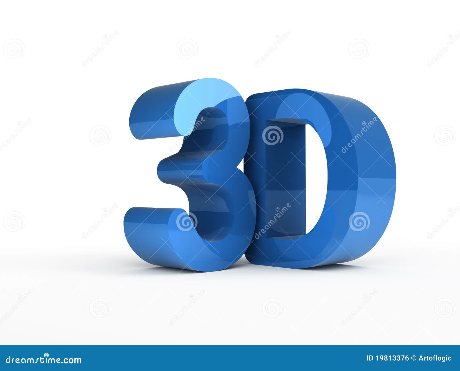 Blue Glossy 3D Text Isolated On White Background Stock Illustration ...