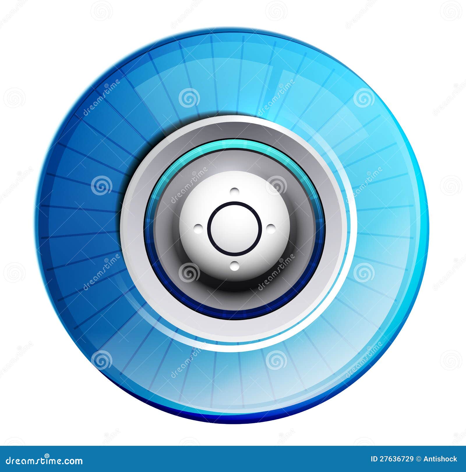 Blue glossy control panel stock vector. Illustration of round - 27636729