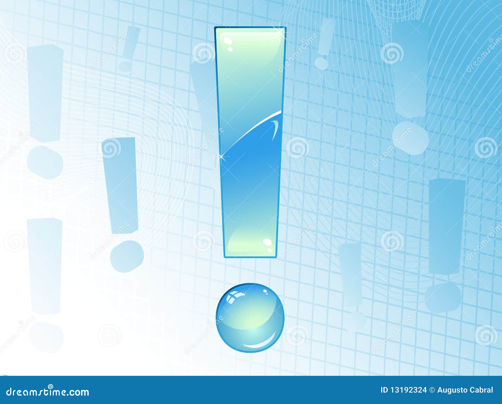 Blue and Glossy Exclamation Mark Stock Vector - Illustration of mark ...