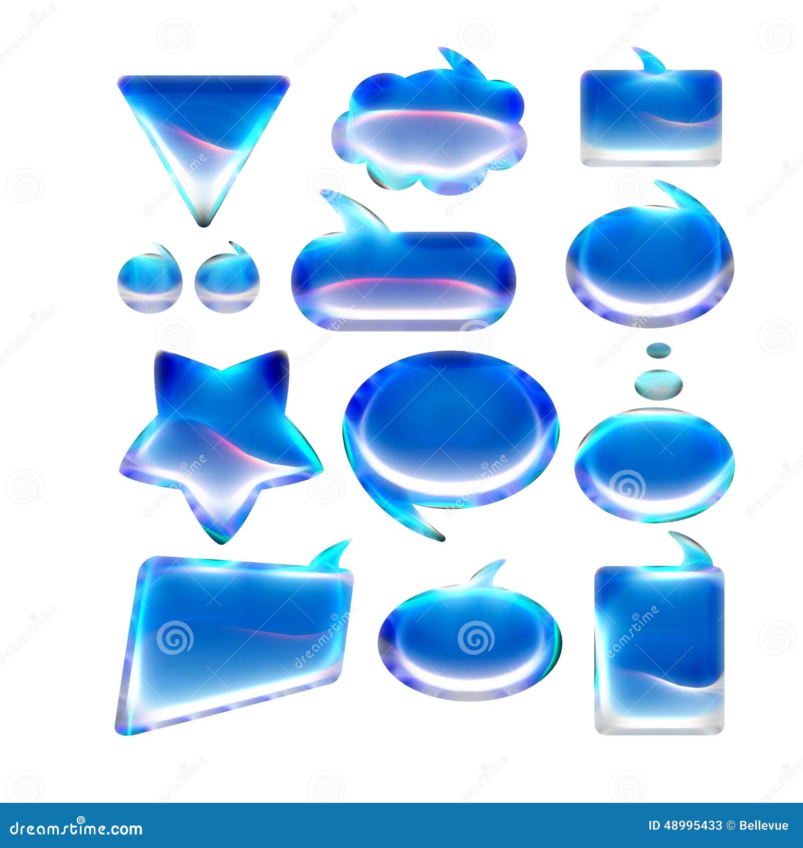 Blue Glossy Rounded Icons , Signs for Internet Banners Stock ...