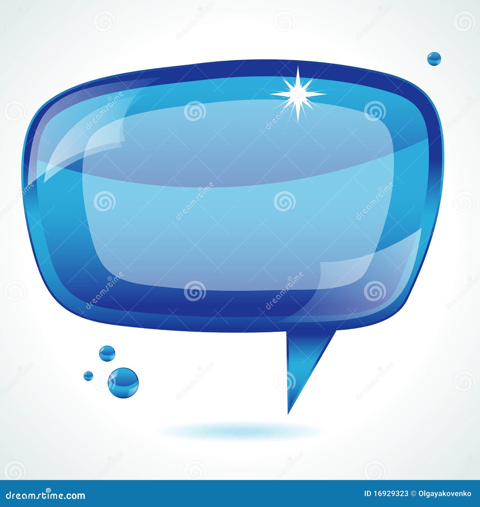Blue glossy speech bubble stock vector. Illustration of bubble - 16929323