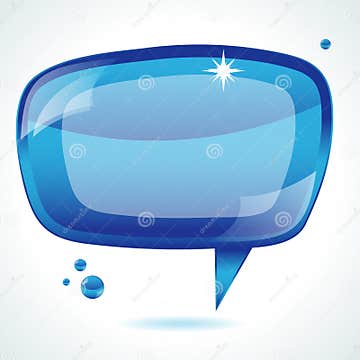 Blue glossy speech bubble stock vector. Illustration of bubble - 16929323