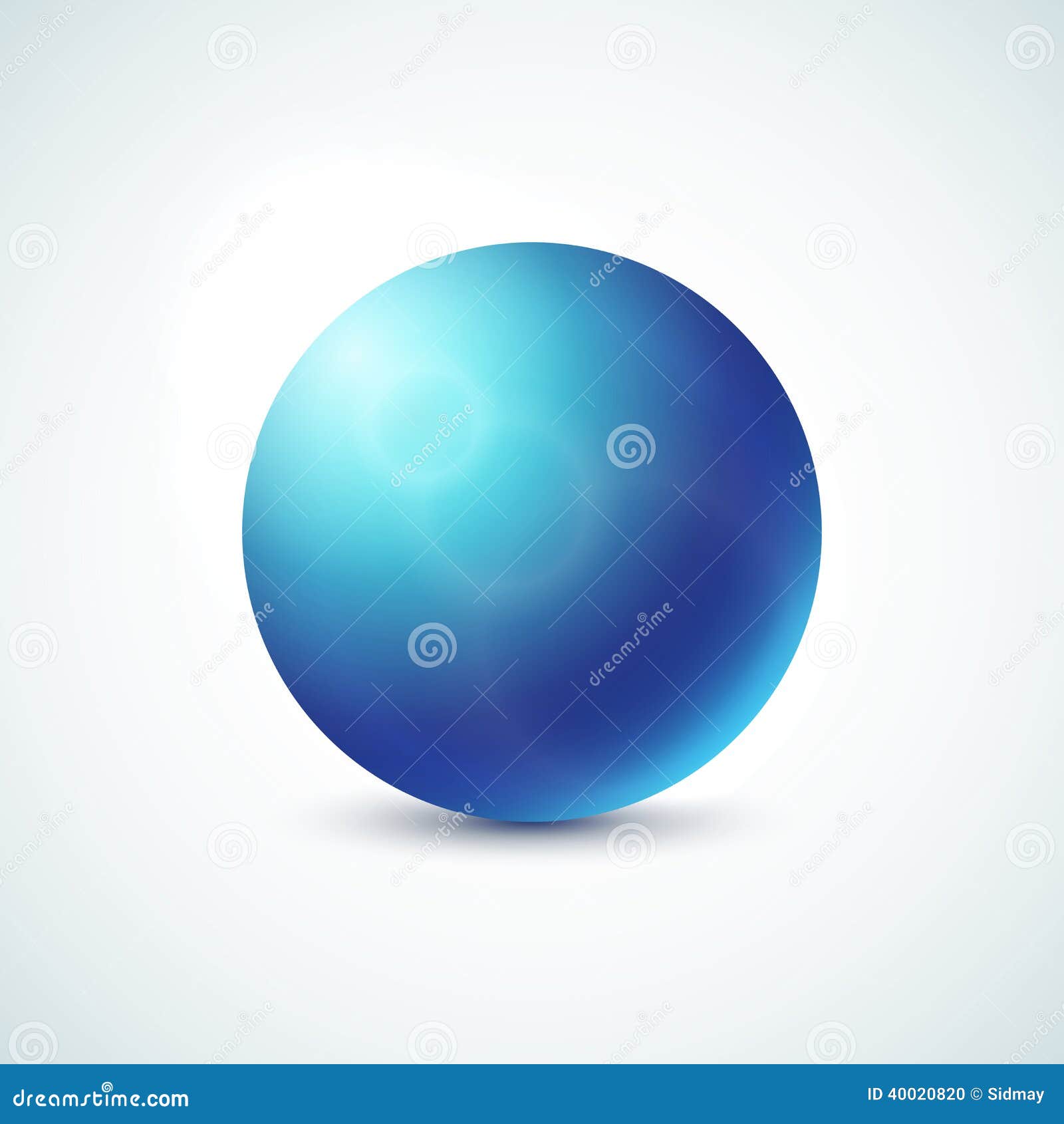 Blue Glossy Sphere Isolated on White Stock Vector - Illustration of ...