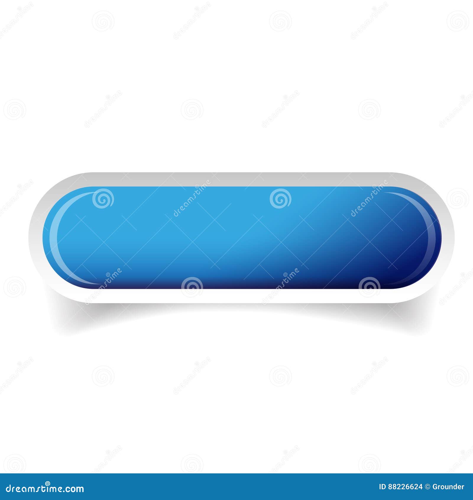 Blue Glossy Web Bar Button Vector Stock Vector - Illustration of square, element: 88226624