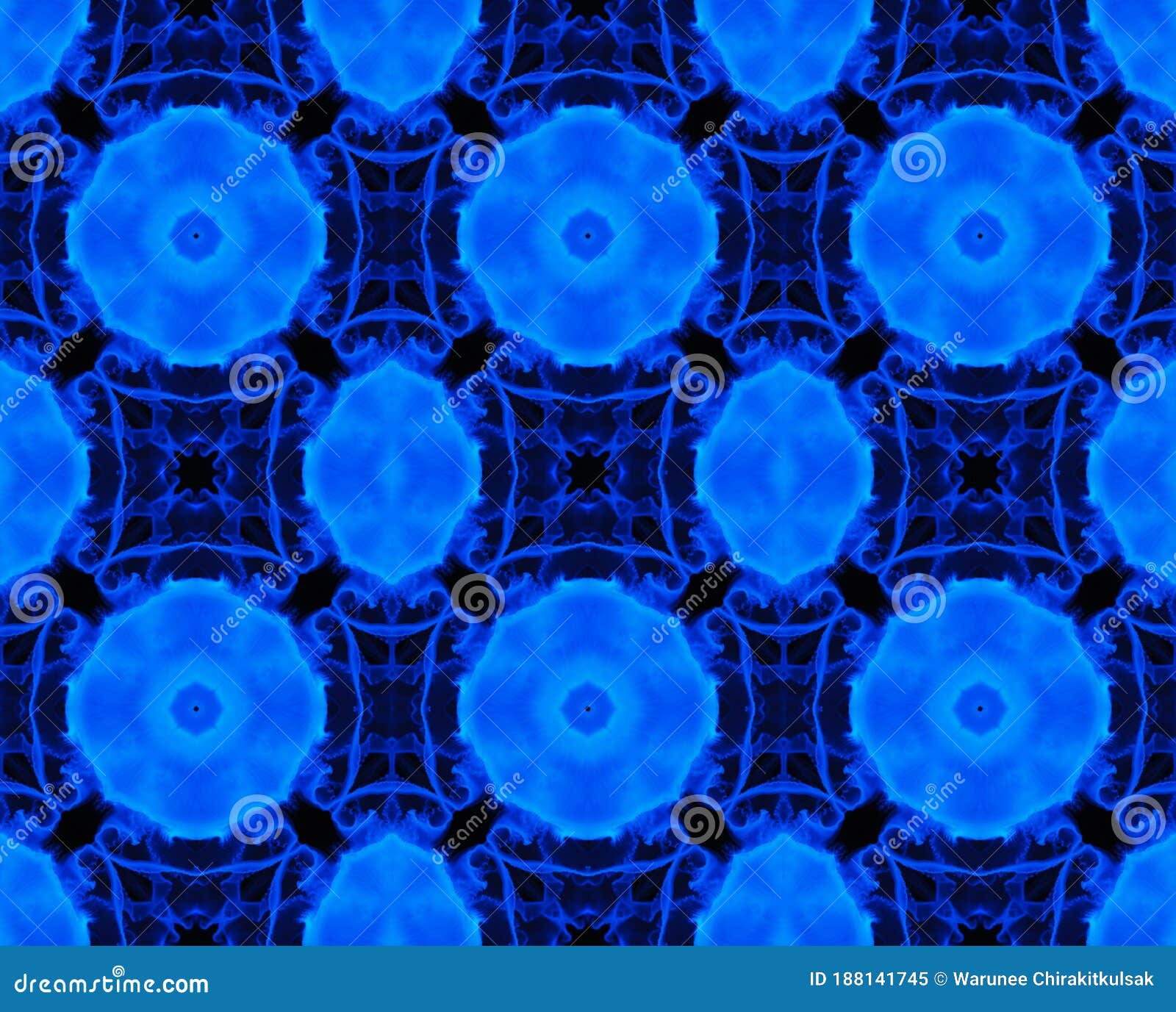 Blue Glow Circles Abstract Seamless Geometric Pattern Background. Stock ...