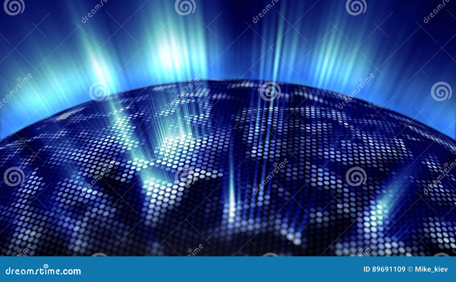 Blue Glow of the Digital Sphere Stock Illustration - Illustration of ...