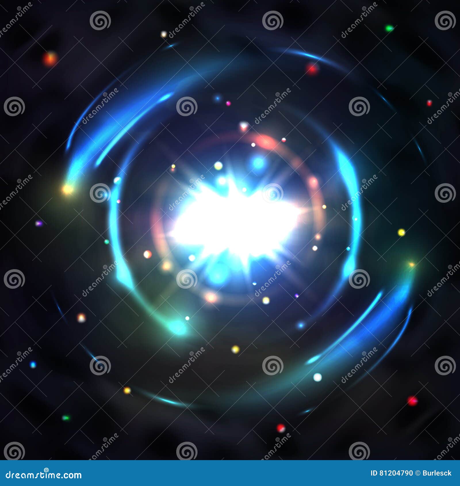 Blue Glow Light Circle Whirl Vortex Vector Background Stock Vector ...