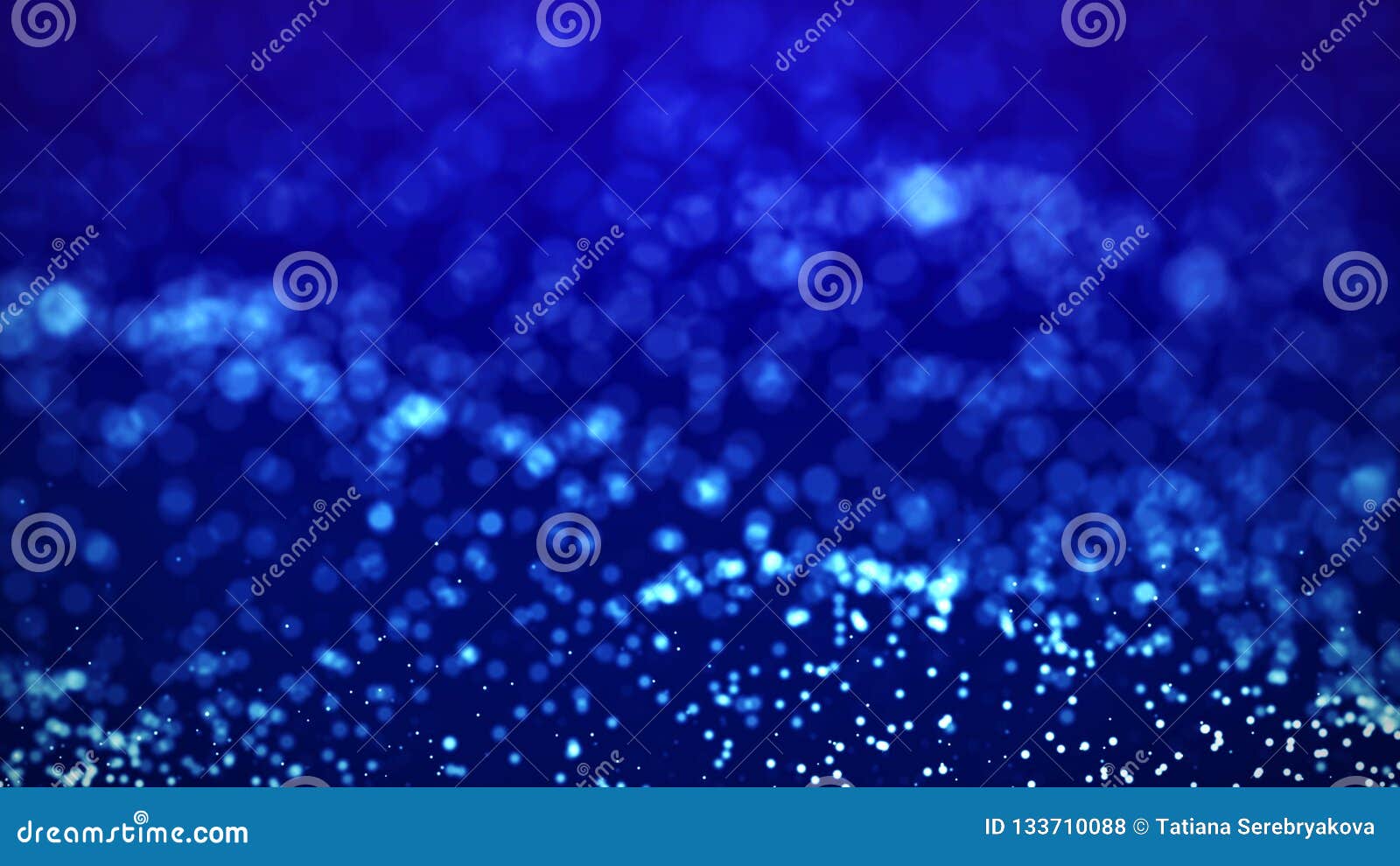 Blue Glow Particles Field Computer Generated Festive Holiday Blur ...