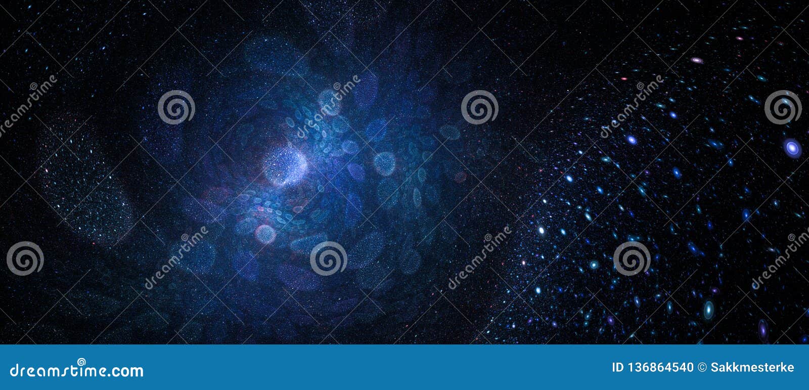 Blue Glowing Alien Cells Concept Wide Screen Banner Stock Illustration ...