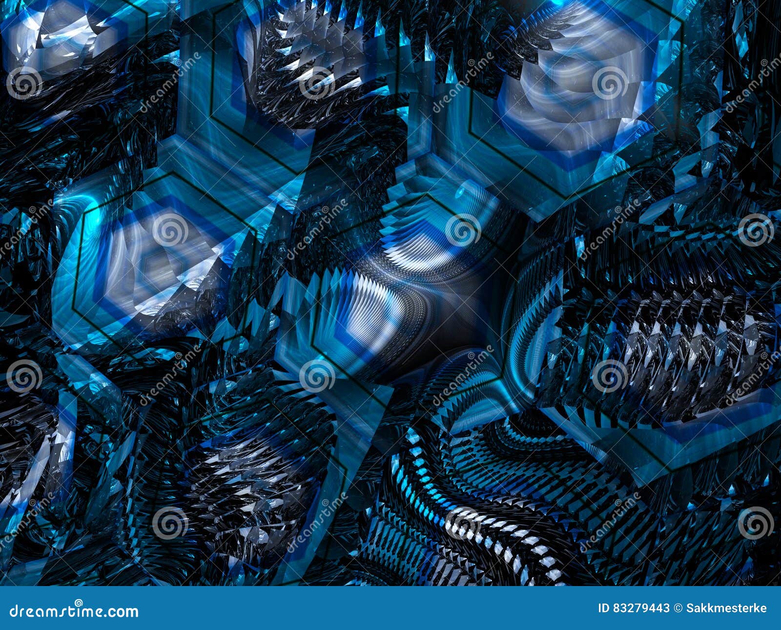 Blue Glowing Alien Technology Stock Illustration - Illustration of ...