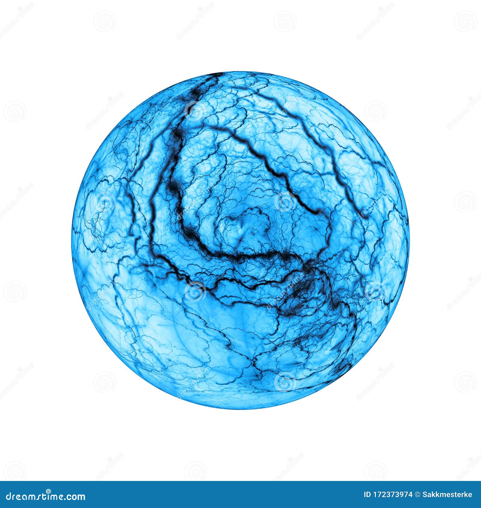 Blue Glowing Ball Effect Lightning Isolated on Black Stock Illustration ...