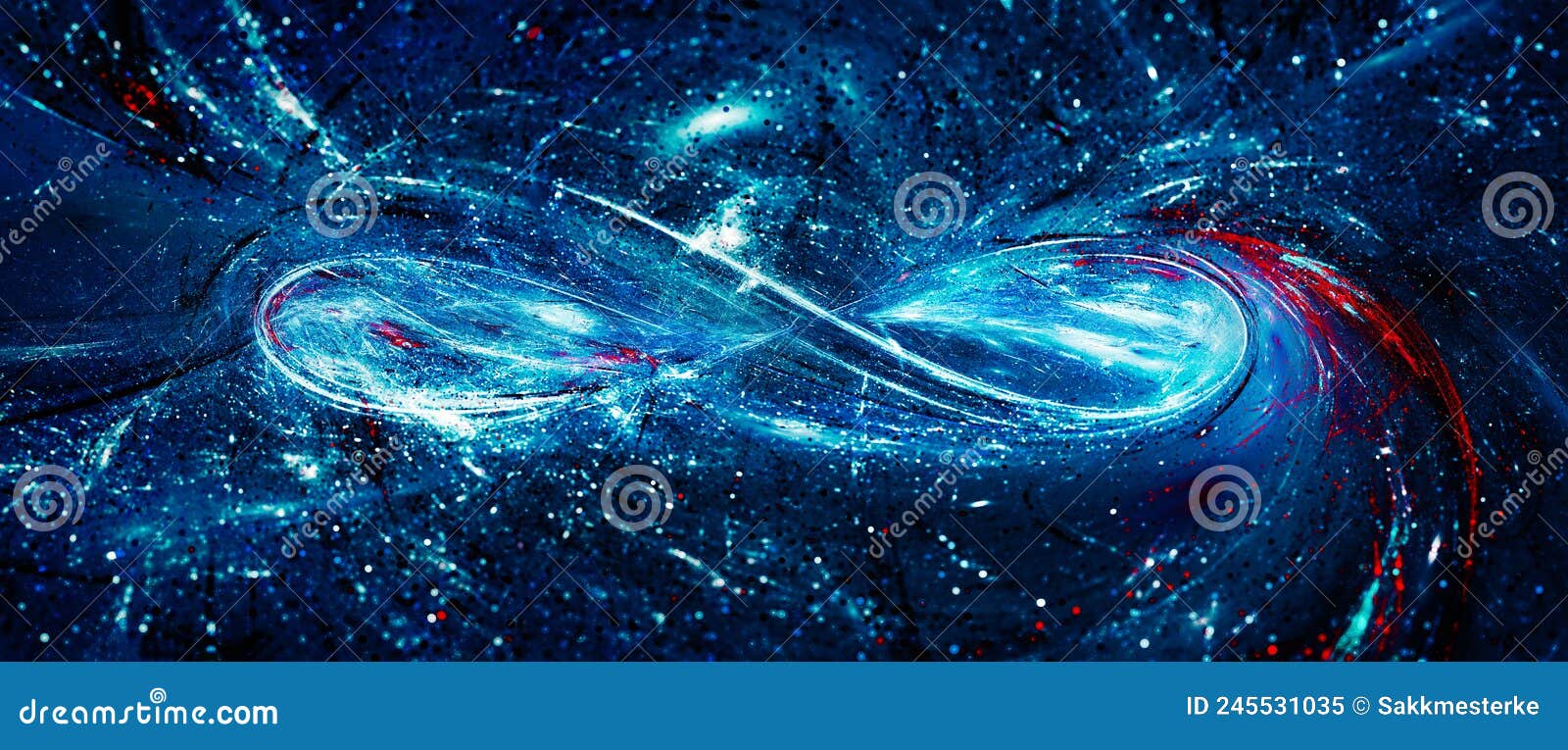 Blue Glowing Broken Infinity in Space Stock Illustration - Illustration ...