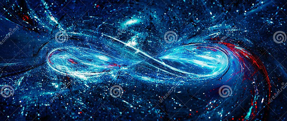 Blue Glowing Broken Infinity in Space Stock Illustration - Illustration ...