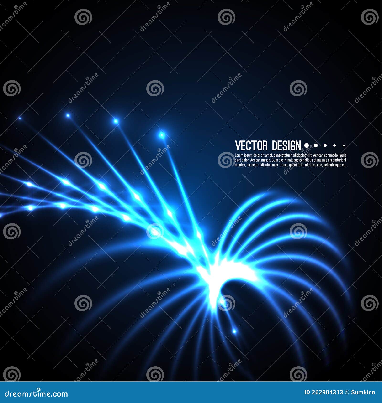 Blue glowing circle stock vector. Illustration of geometric - 262904313