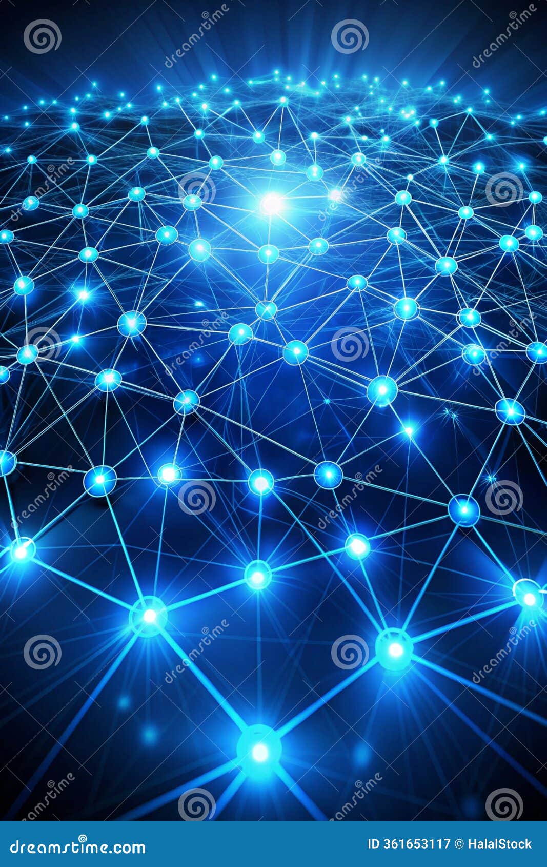 Blue Glowing Connections Forming a Tech Network Background Stock ...