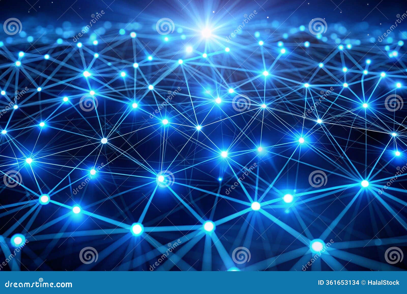 Blue Glowing Connections Forming a Tech Network Background Stock ...