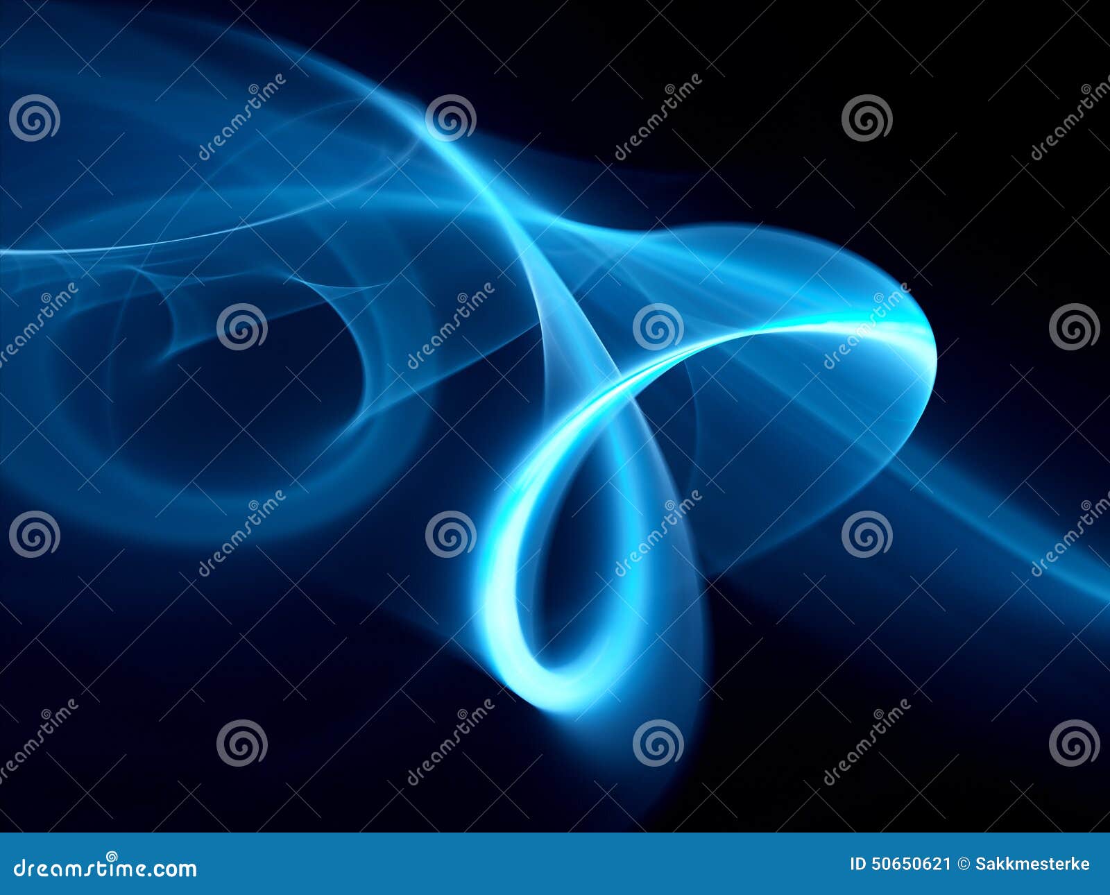 Blue Glowing Curve in Space Stock Illustration - Illustration of dark ...
