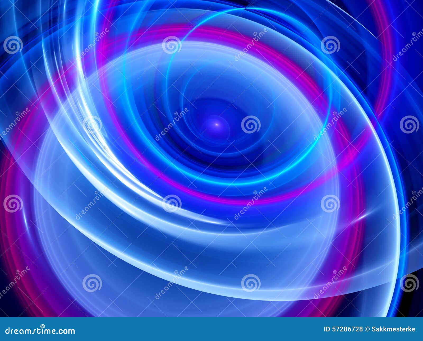 Blue Glowing Curves in Space Stock Illustration - Illustration of neon ...