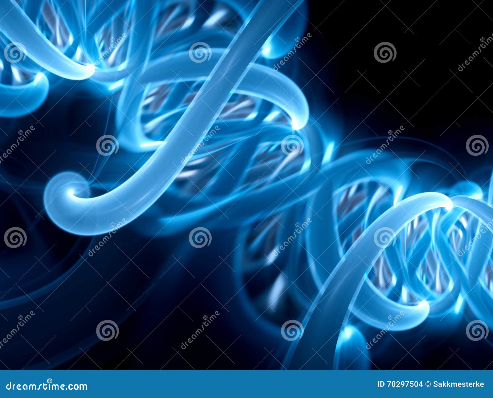 Blue Glowing DNA Spiral Part Stock Illustration - Illustration of life ...