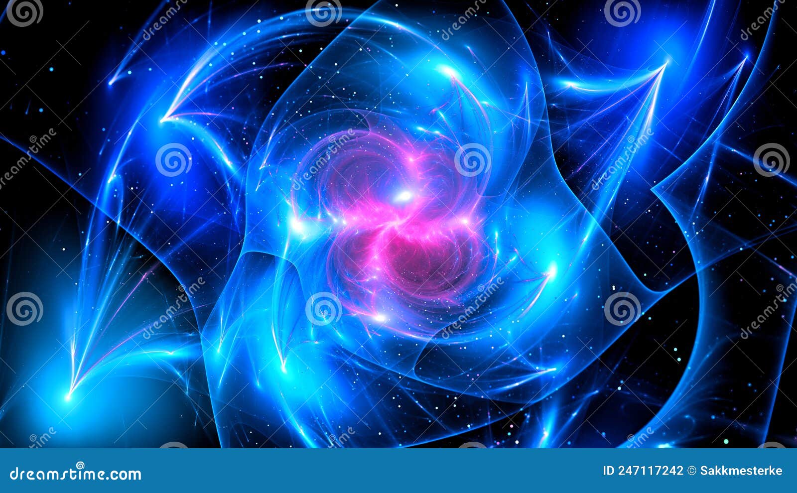 Blue Glowing Ethereal Energy Abstract Background Stock Illustration ...