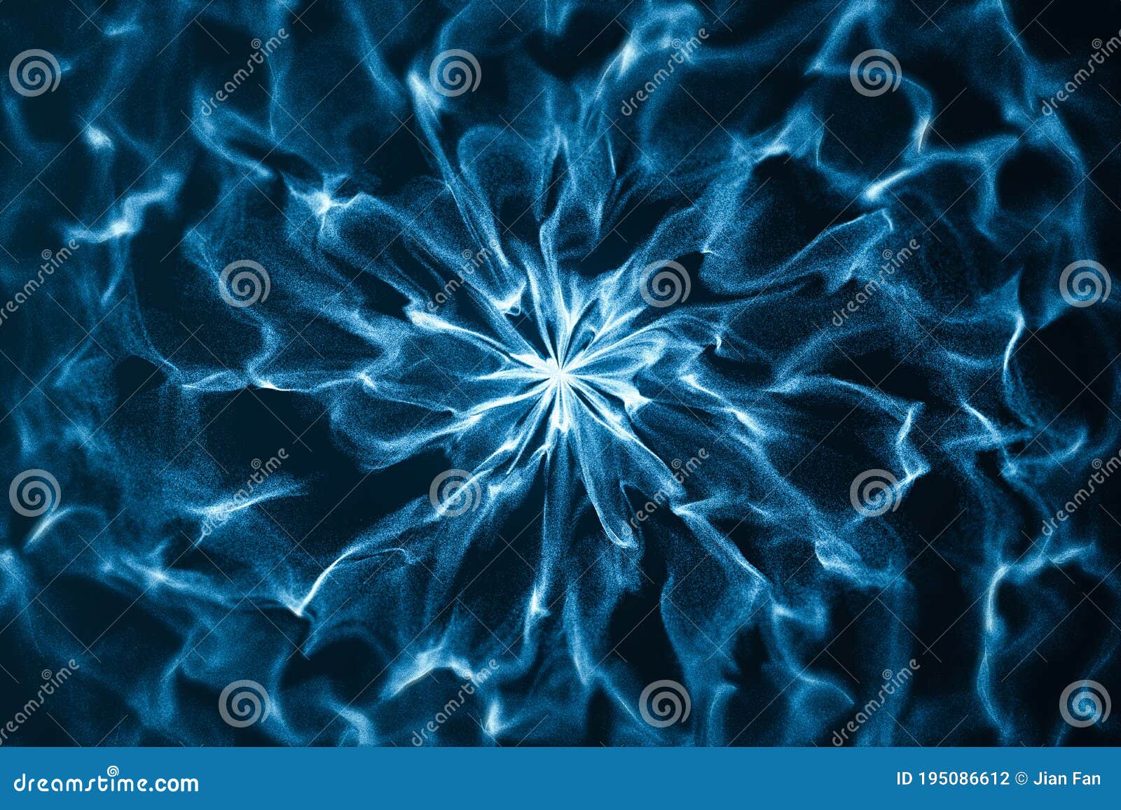 Blue Glowing Flames, Fantasy Wave Pattern, 3d Rendering Stock ...