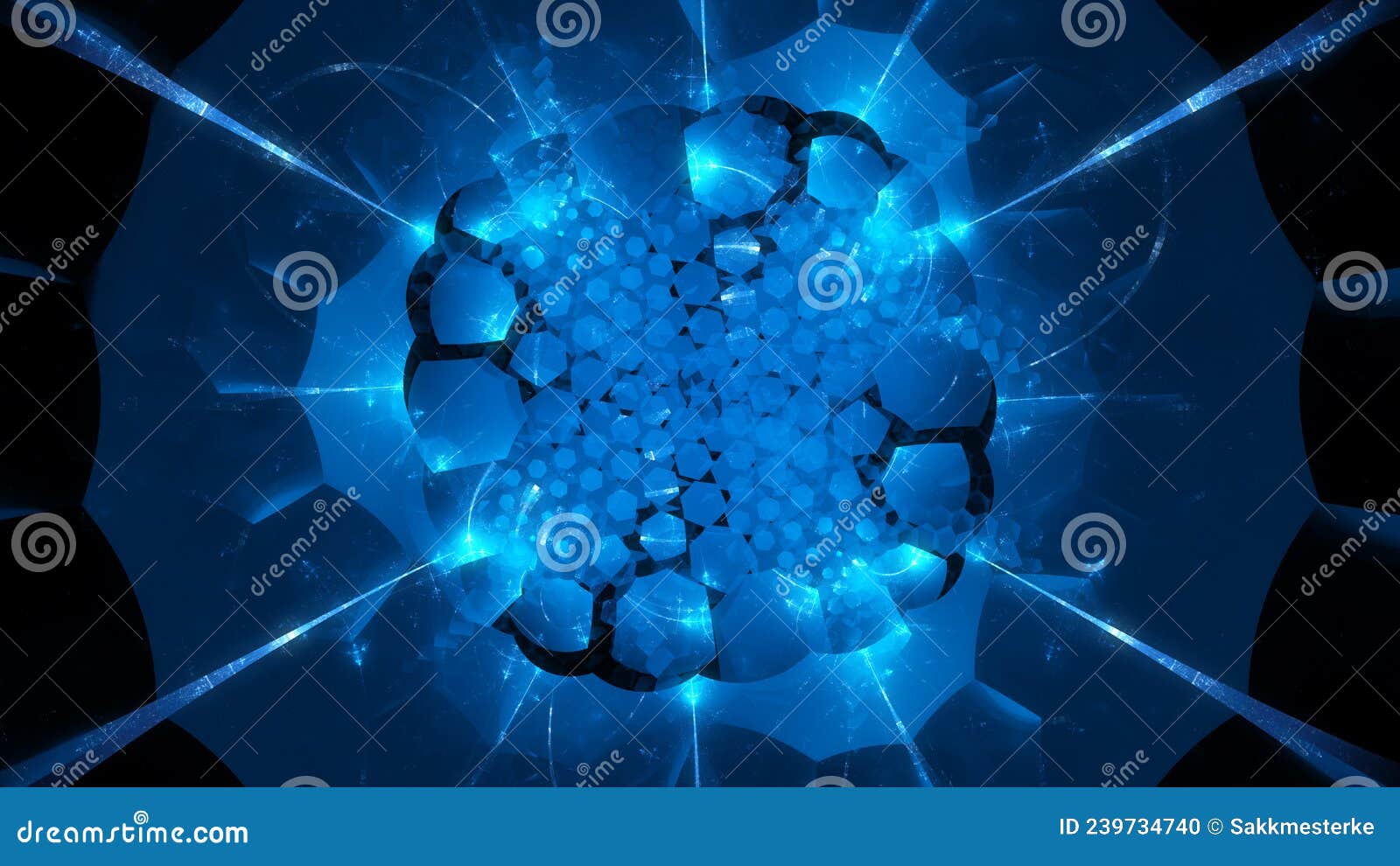 Blue Nanotechnology Text In Ray Lights And Blue Graphene Structure On ...