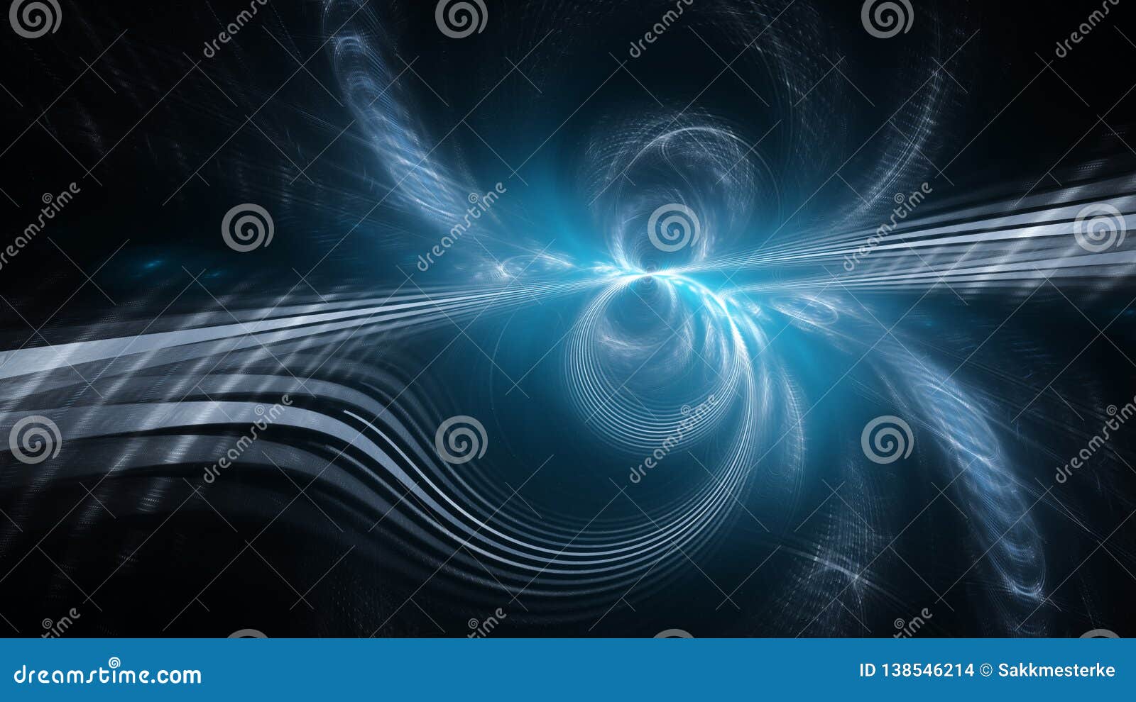 Blue Glowing Futuristic Travel Path Concept Stock Illustration ...