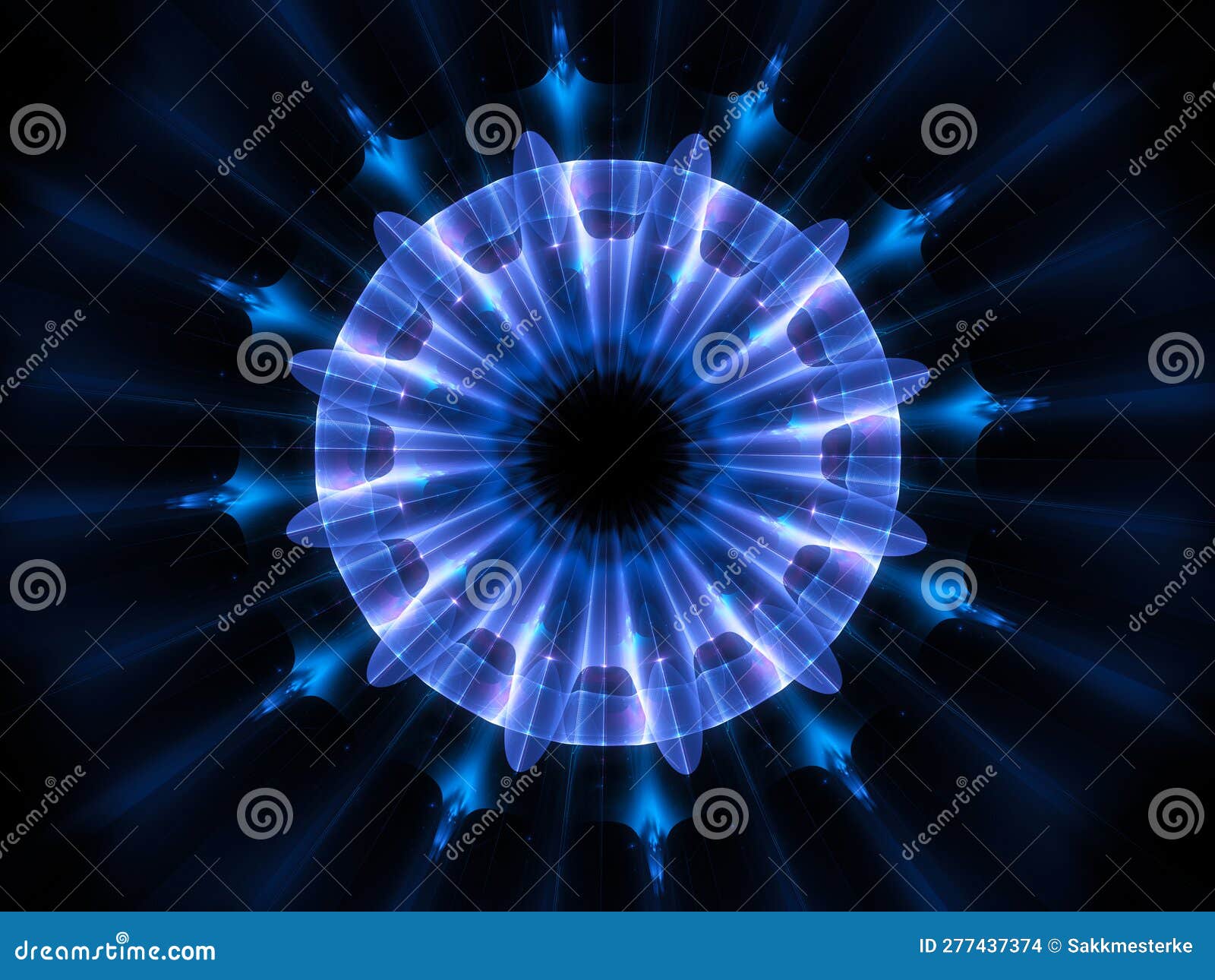 Blue Glowing Galactic Analog Clock Face Stock Illustration ...