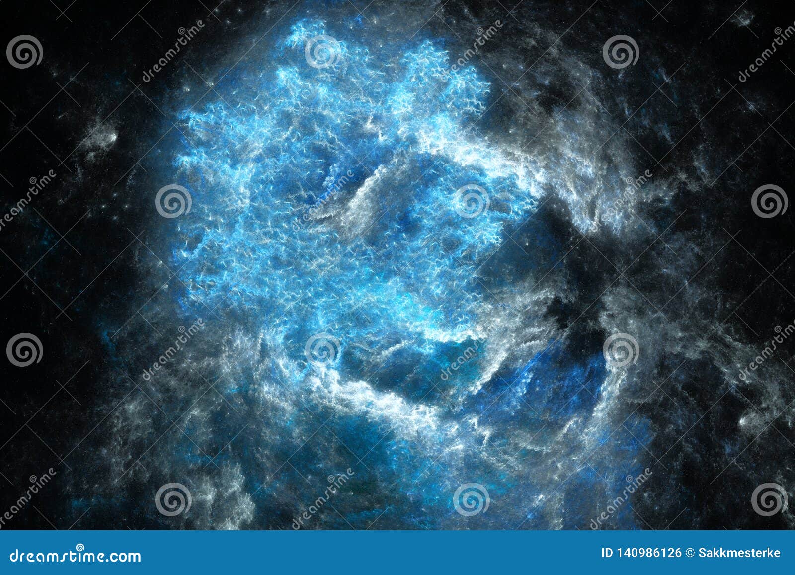 Blue Glowing High Energy Flame in Space Stock Illustration ...