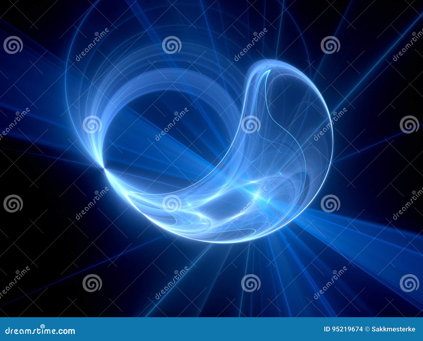 Blue Glowing High Power Plasma Disc in Space Stock Illustration ...