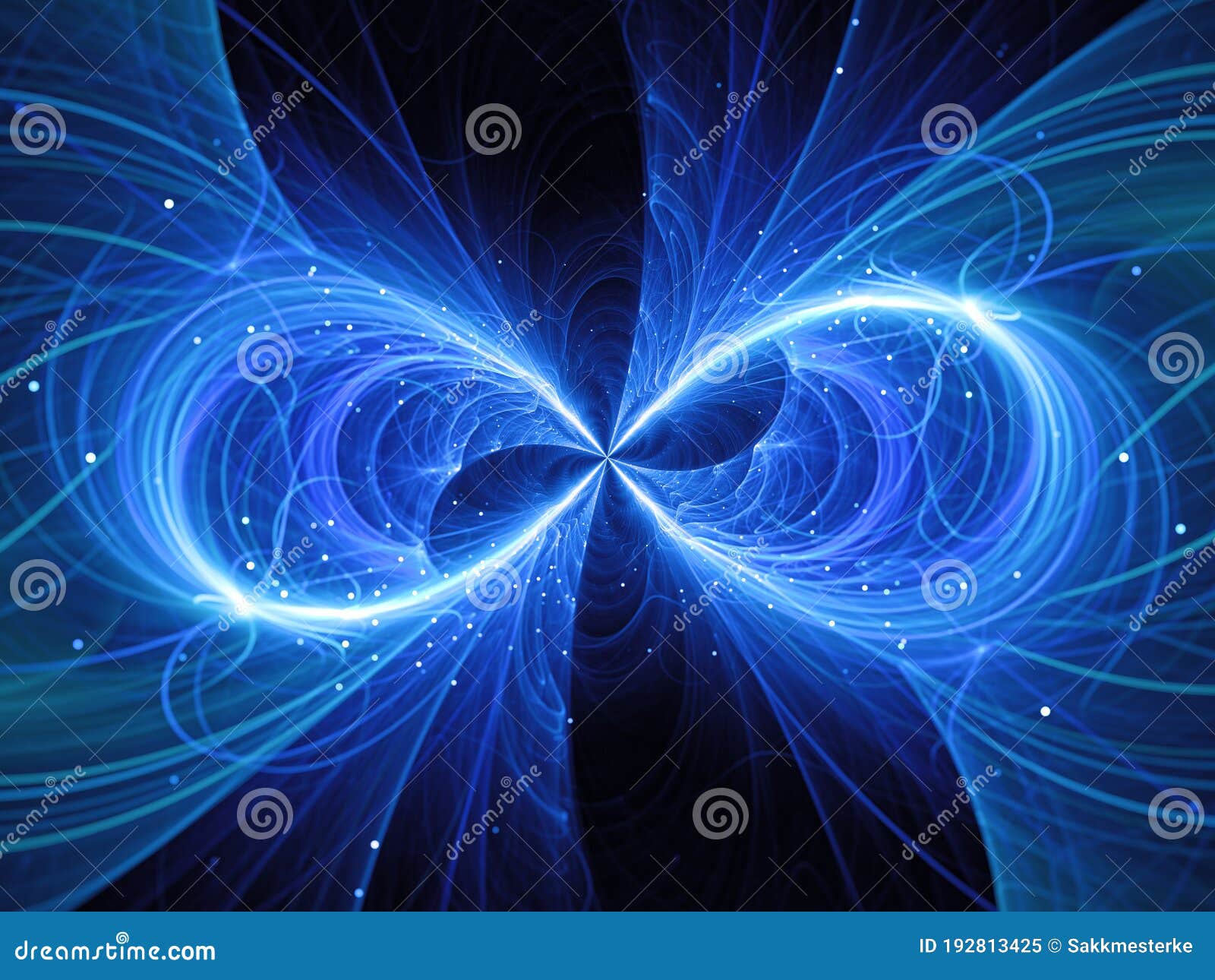 Blue Glowing Infinity Sign with Particles Stock Illustration ...