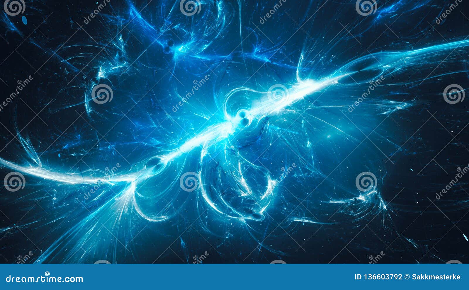 Blue Glowing Interstellar Energy in Space Stock Illustration ...