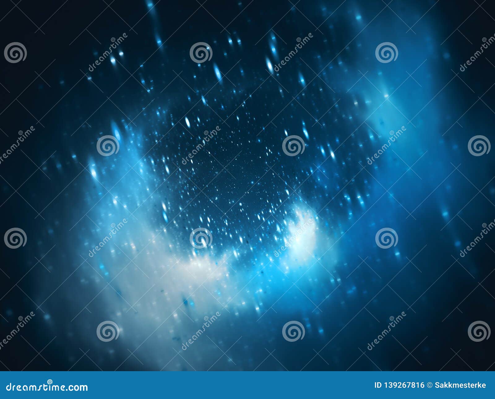 Blue Glowing Interstellar Nebula in Space Stock Illustration ...