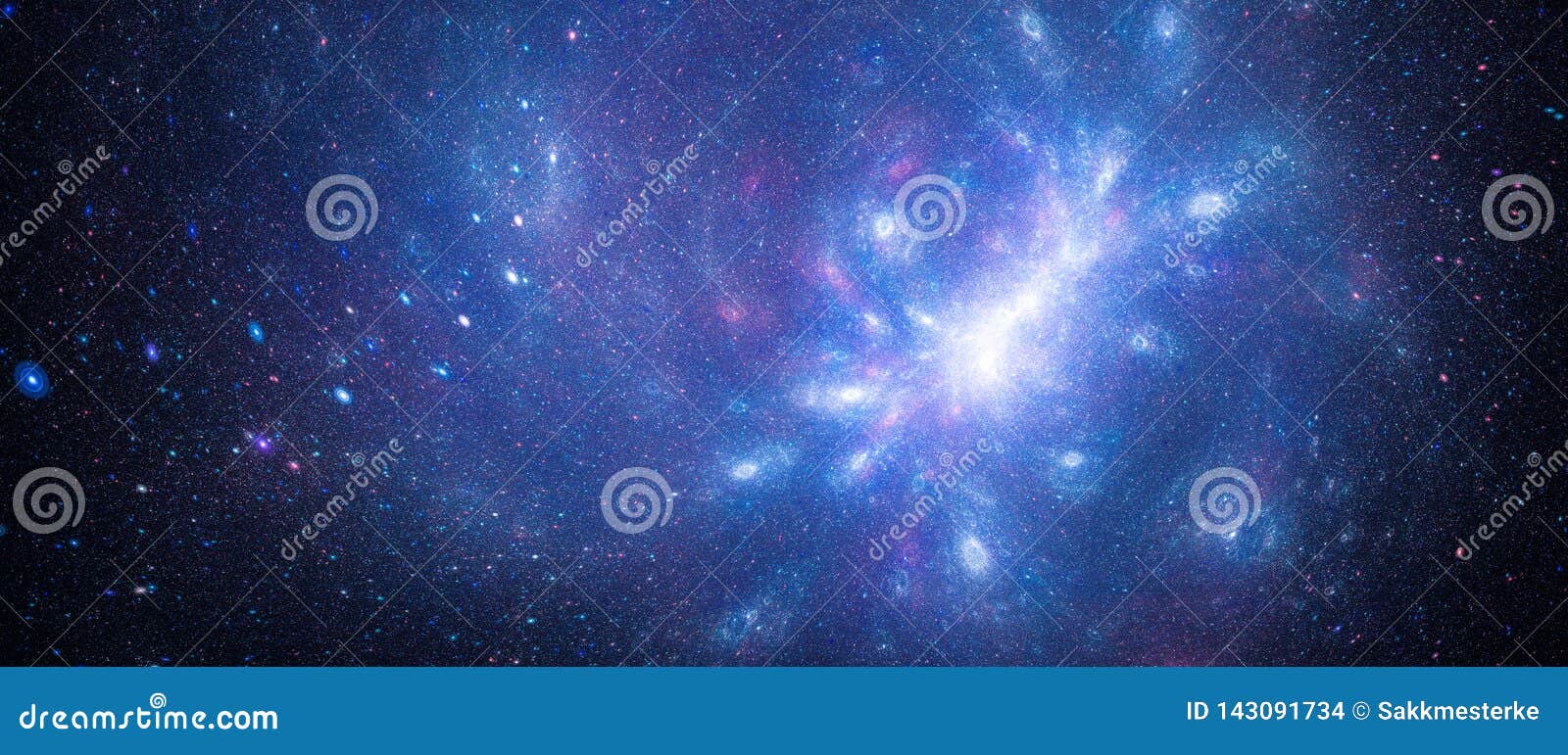 Blue Glowing Interstellar Starfield with Galactic Anomaly Stock ...