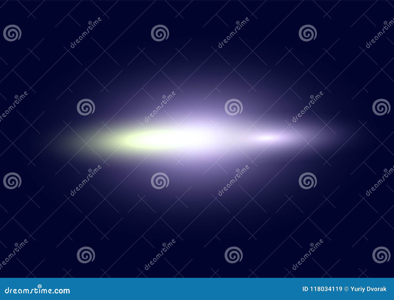 Blue Glowing Light Effects on Blue Background. Optical Flare Objects ...