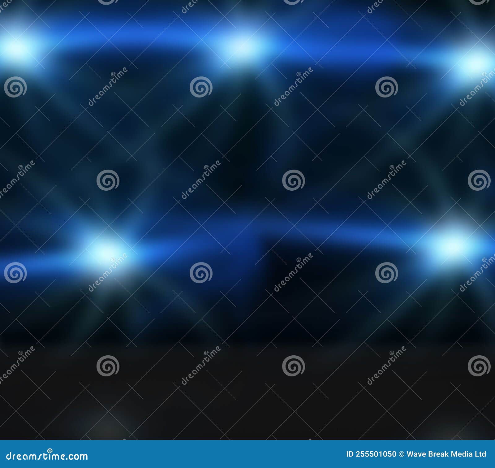 Blue Glowing Lights on Black Stock Illustration - Illustration of black ...