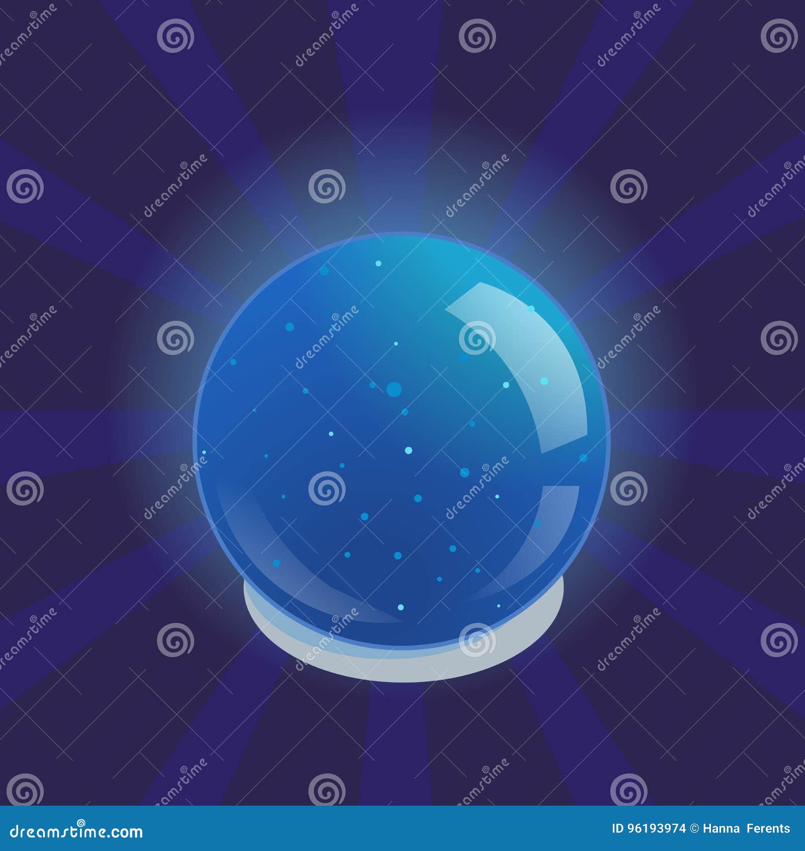 Blue glowing magic ball stock vector. Illustration of future - 96193974