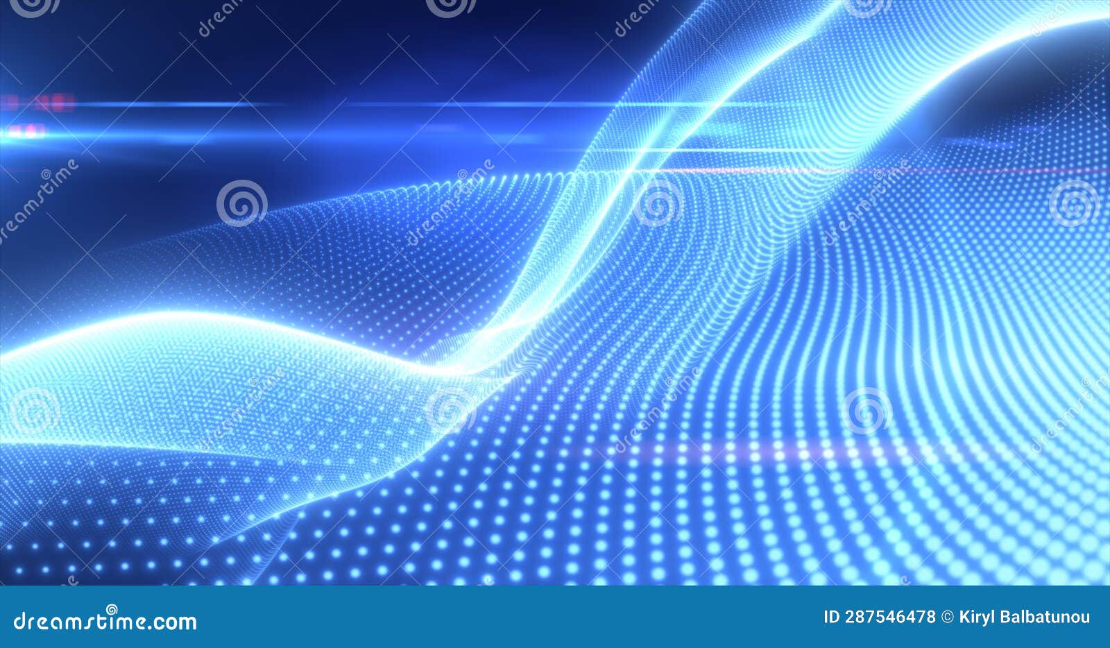 Blue Glowing Magic Waves from Particles Abstract Background Stock ...