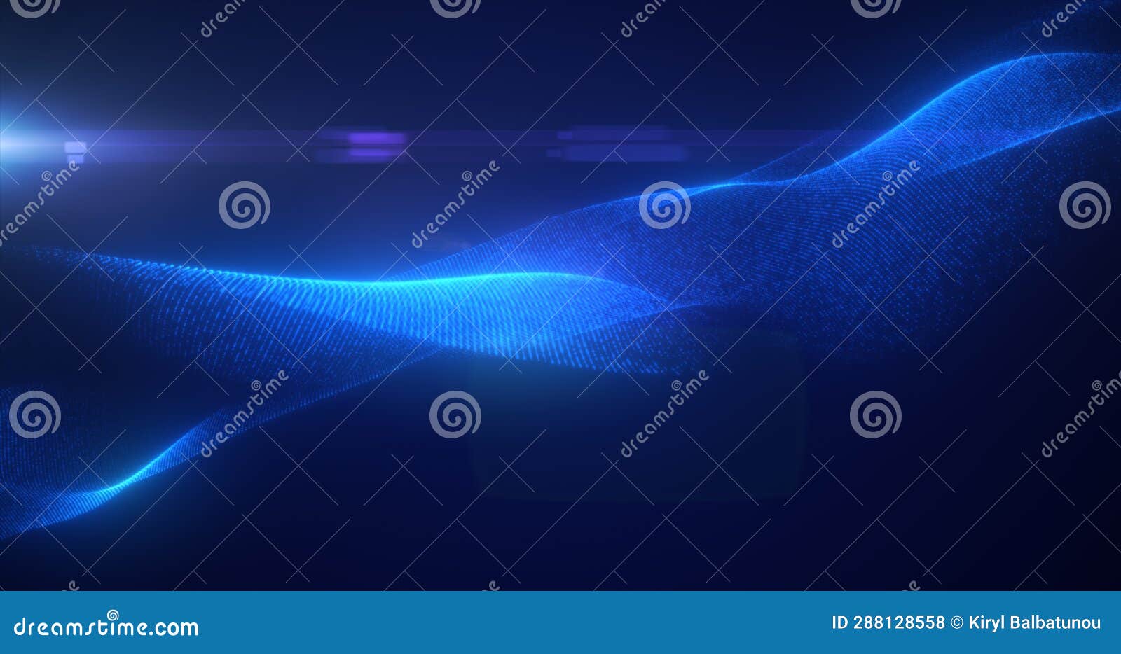 Blue Glowing Magic Waves from Energy Particles Abstract Stock Photo ...