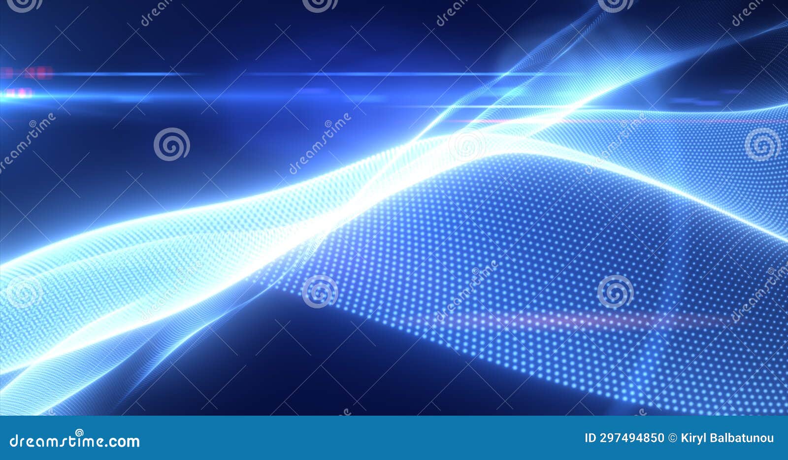 Blue Glowing Magic Waves from Energy Particles Abstract Stock Photo ...