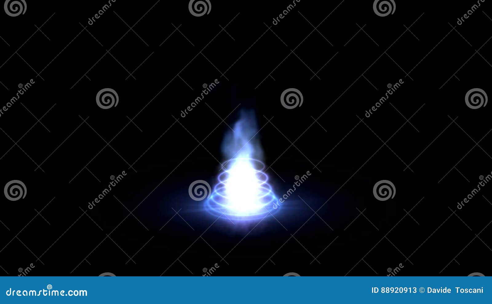 Blue Glowing Mystical Magic Fire Flame with Circles Animation Graphic ...