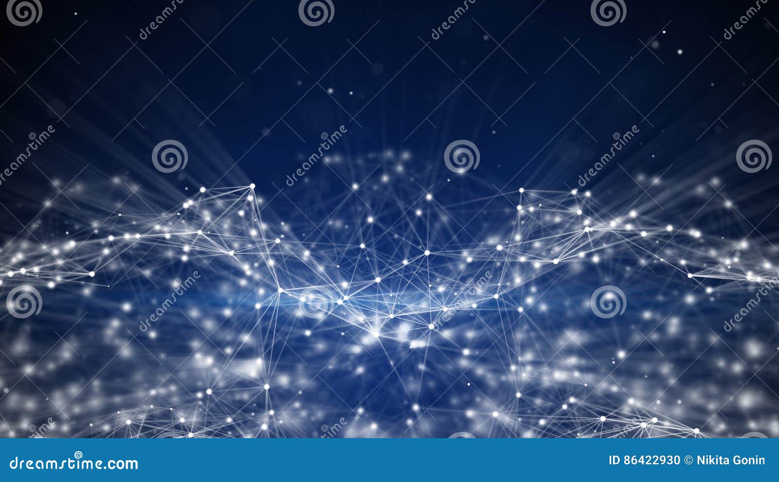 Blue Glowing Network Shape Abstract Background Stock Illustration ...