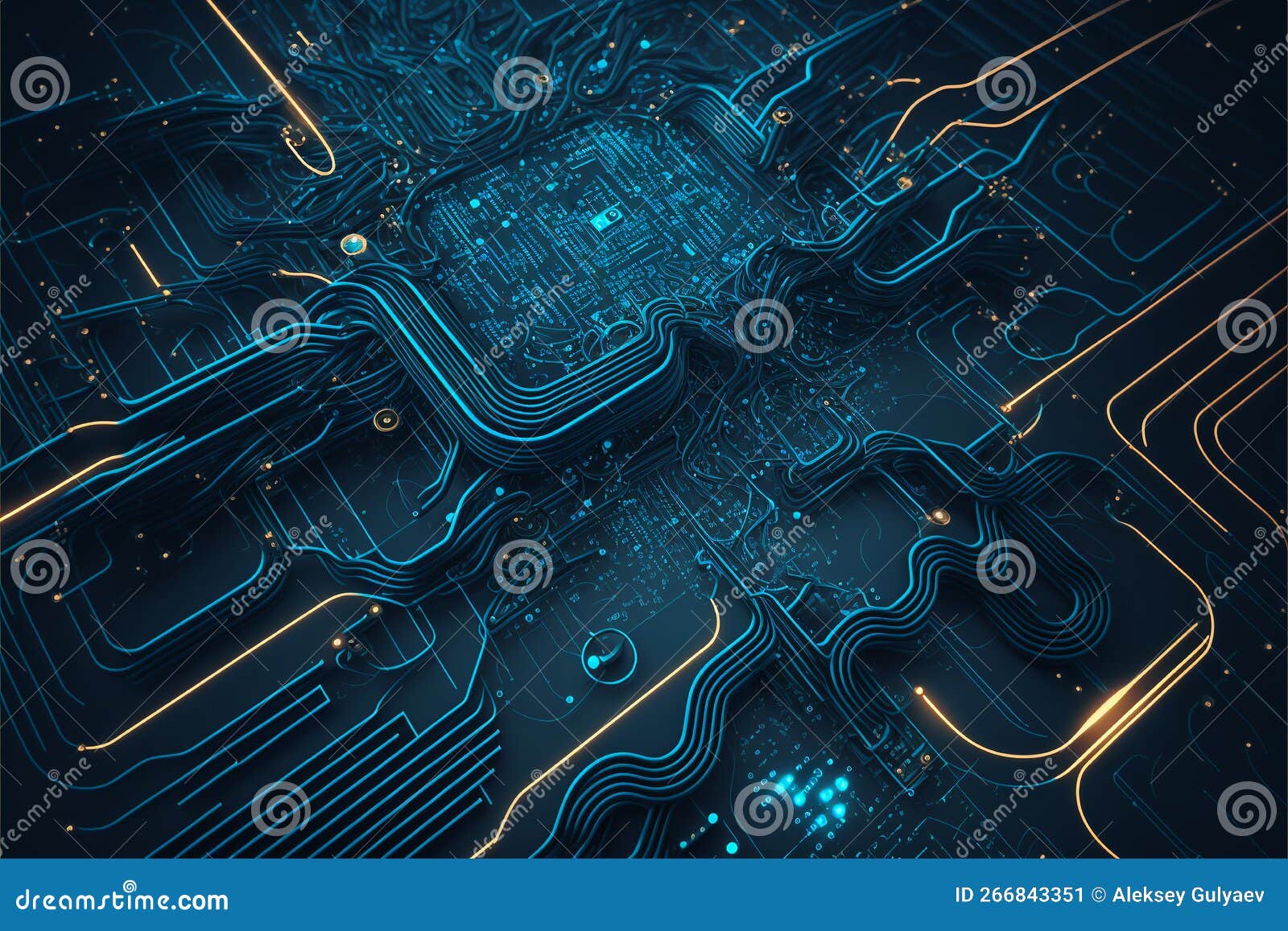 Blue Glowing New Technology Computer Technology, Computer Generated ...