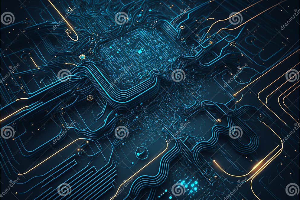 Blue Glowing New Technology Computer Technology, Computer Generated ...