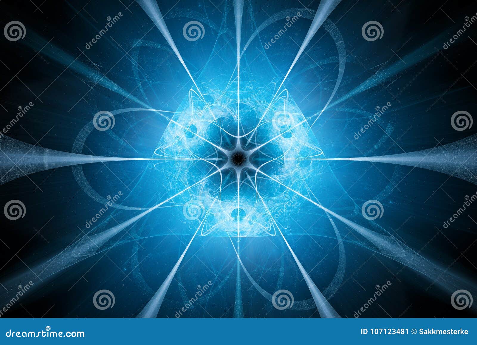 Blue Glowing Nuclear Technology Design Background Stock Illustration ...