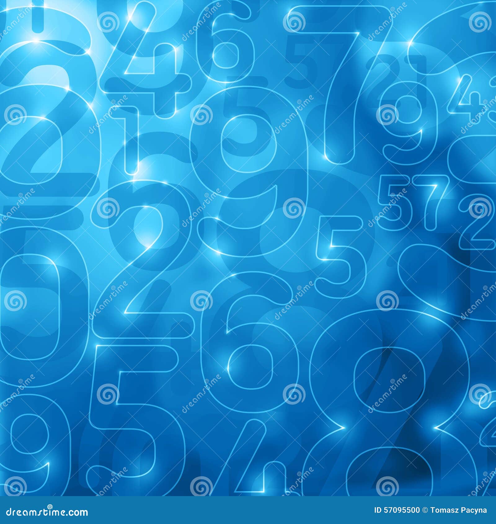 Blue Glowing Numbers Abstract Encryption Background Stock Illustration ...