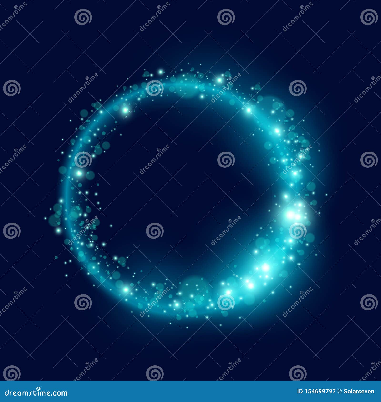 Blue Glowing Particle Loop stock vector. Illustration of flowing ...